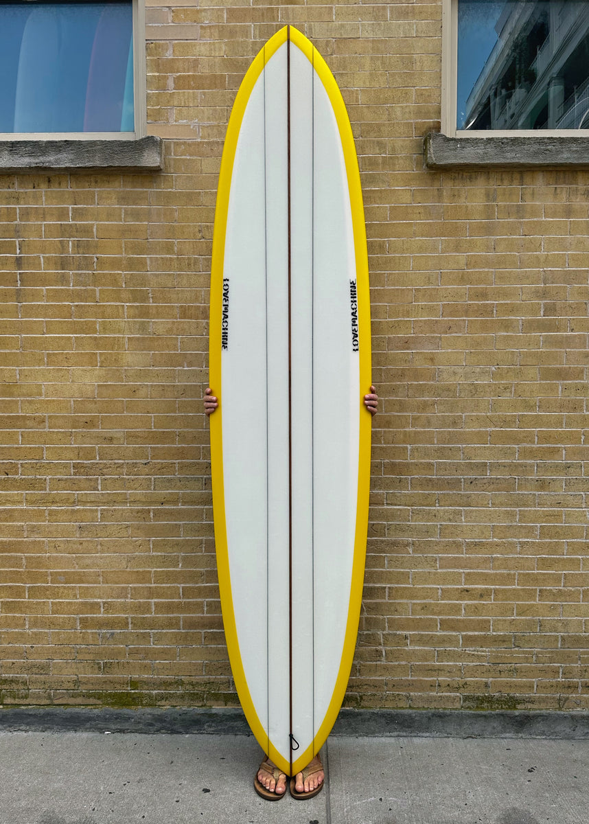 USED: 8'6" Lovemachine Surfboards Thick Lizzy - Clear/Lemon – Glide Surf Co