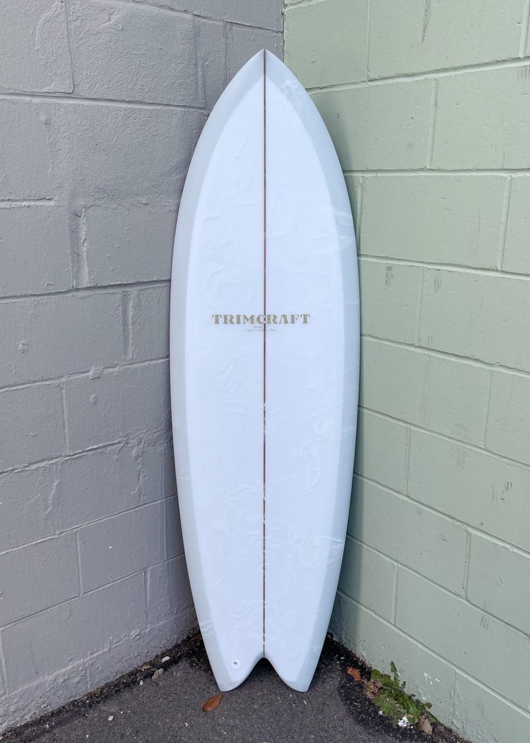 5'7' Trimcraft Surfboards Wills Fish - Grey/Ghost Swirls – Glide Surf Co